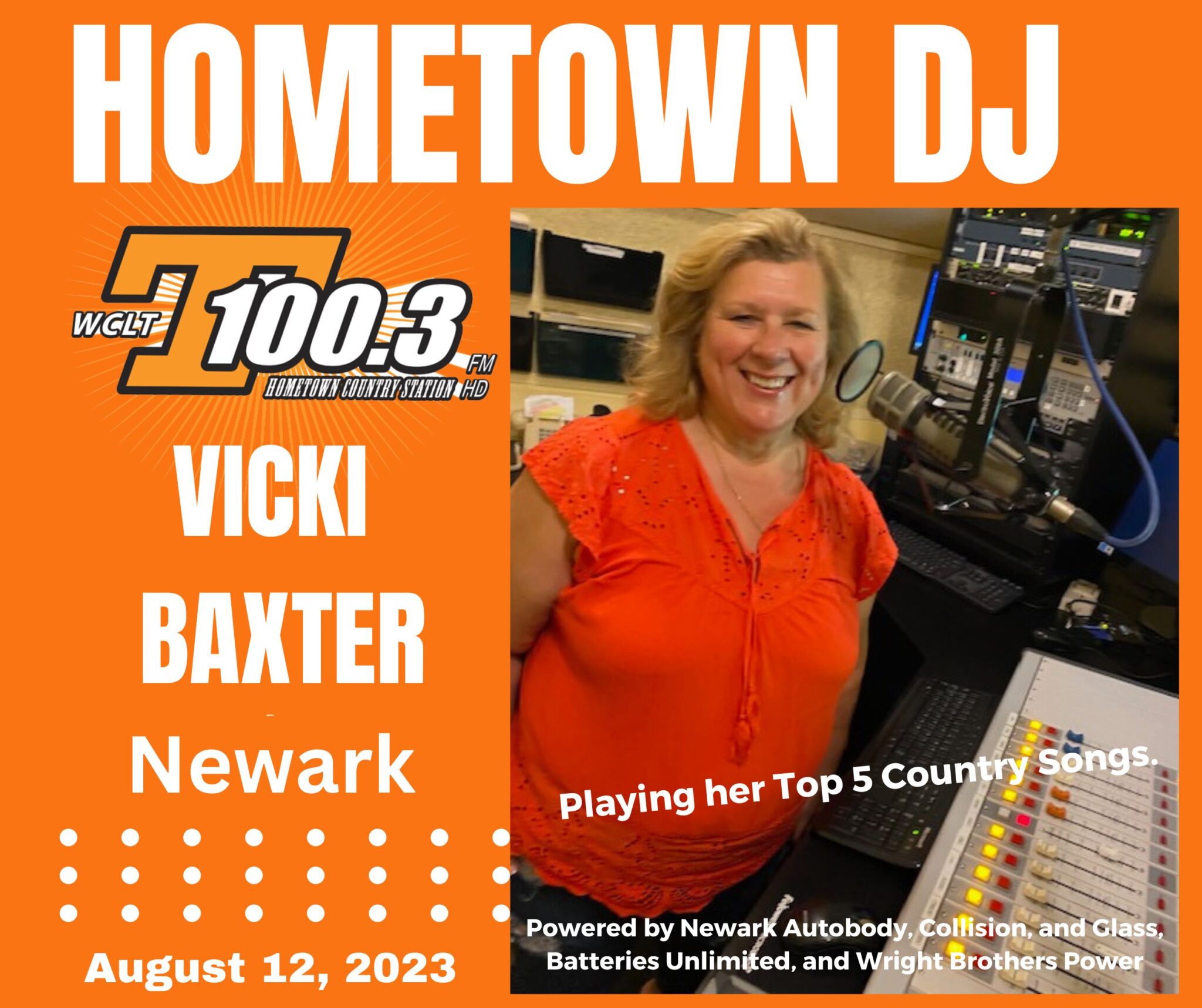 Hometown DJ – Vicki Baxter – WCLT Radio Inc